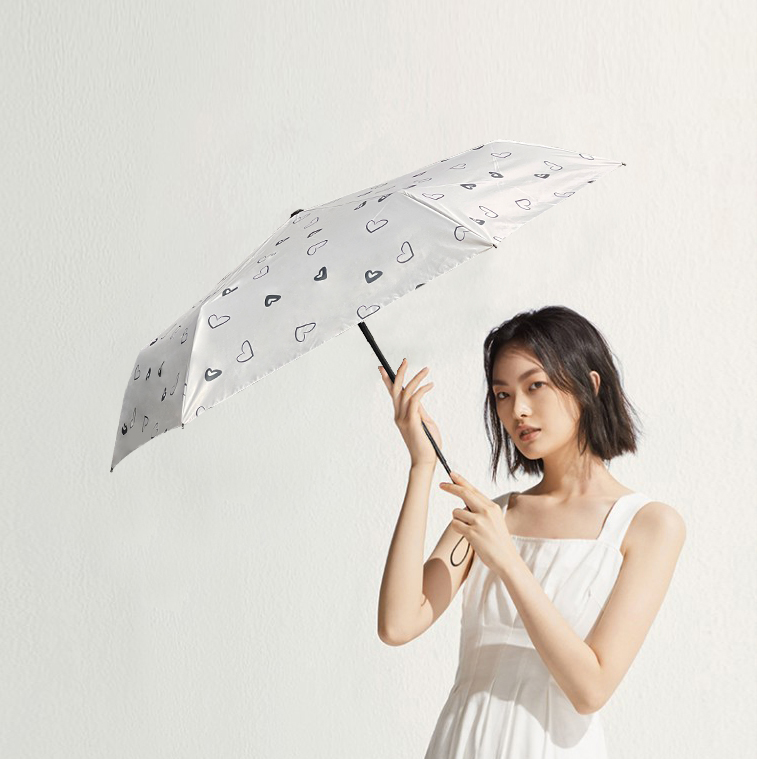 Black and White Series Hearts Automatic Sun Umbrella – Miniso Home Romania